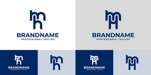Letter mh monogram logo set sutable for business Vector Image