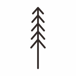 Set of different trees in monoline design 1 Vector Image