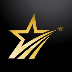 Gold star and success logo design inspiration Vector Image