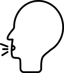 Voice recognition concept head with expression Vector Image