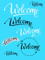 Sign symbol word welcome Royalty Free Vector Image