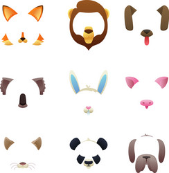 Animals for phone app funny animal filter masks Vector Image
