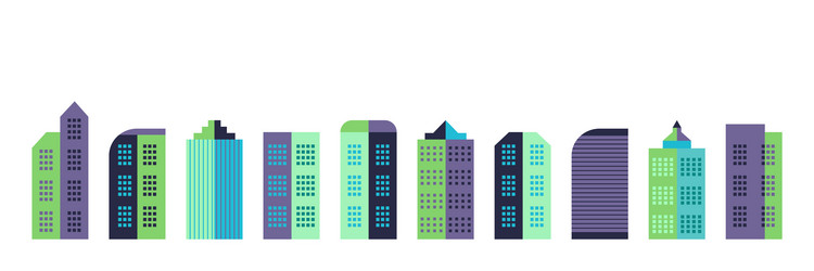 City building in minimal style town landscape Vector Image