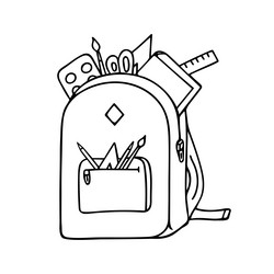 Cute rabbit with backpack goes to school Vector Image