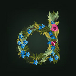 S letter flower alphabet colorful font Royalty Free Vector