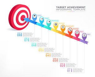 Goal achievement path chart to target successful Vector Image
