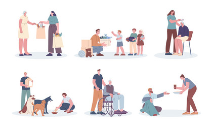 Helping Poor People Vector Images (over 6,500)