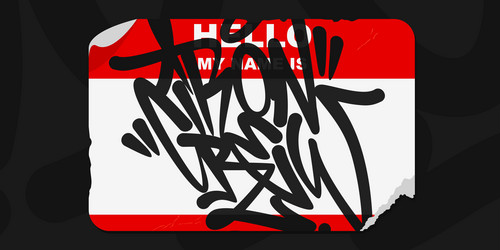 Abstract flat graffiti style sticker hello my name Abstract flat graffiti style sticker hello my name