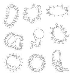 Bacteria virus germ microbe and pathogen Vector Image