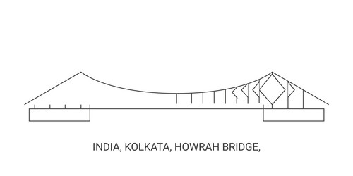 India kolkata howrah bridge travel landmark Vector Image