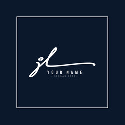 Initial letter jl logo handwritten signature logo Vector Image
