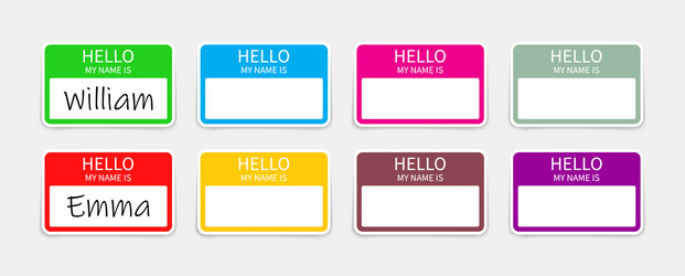Hello name tag Royalty Free Vector Image - VectorStock