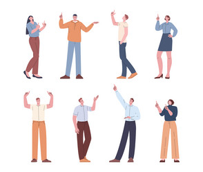 People pointing finger flat Royalty Free Vector Image