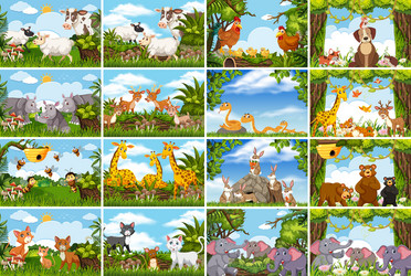 Insects in jungle scene Royalty Free Vector Image