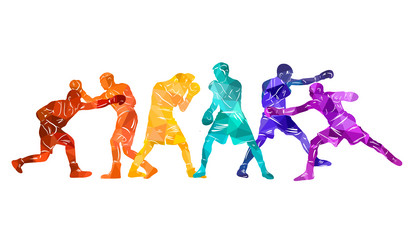 Colorful boxing Royalty Free Vector Image - VectorStock