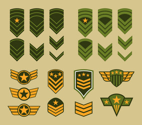 Army signs and badges or stripes elite military Vector Image