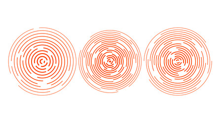 Red concentric ripple circles sonar or sound wave Vector Image