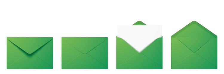 Realistic green envelope mockups Royalty Free Vector Image