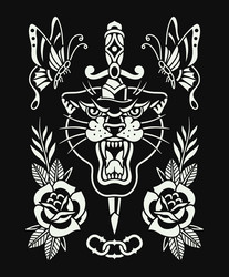 Tattoo flash design Royalty Free Vector Image - VectorStock