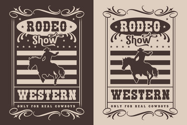 American rodeo monochrome vintage sticker Vector Image
