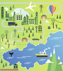 Cartoon map Royalty Free Vector Image - VectorStock