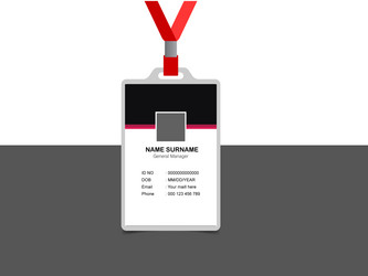 Id card corporate identity employee access badge Vector Image