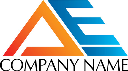 Ae a e brushed letter logo design with creative Vector Image