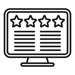 Ranking monitor icon outline medal winner Vector Image