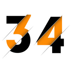 53 5 3 number logo design with a creative cut Vector Image