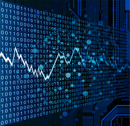 Blue binary computer code background Royalty Free Vector