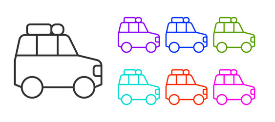 Black line car icon isolated on white background Vector Image