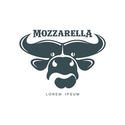 Set of logos with buffalo mozzarella cheese Vector Image