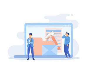 Debt and loan characters having financial Vector Image