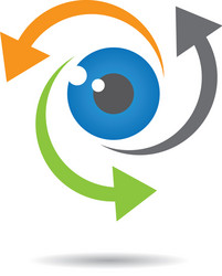 Eye camera logo icon design Royalty Free Vector Image