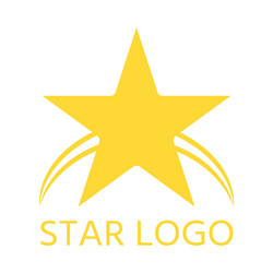 Abstract flat yellow star logo icon closeup Vector Image