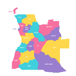 Angola political map of administrative divisions Vector Image