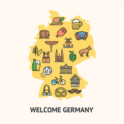 Germany travel map Royalty Free Vector Image - VectorStock