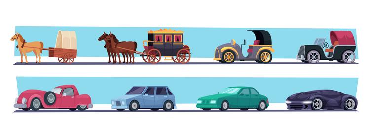 Opposite old and new Royalty Free Vector Image