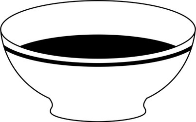 Empty dish bowl cartoon in black and white Vector Image
