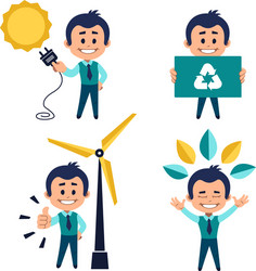 Environmental protection concept eco characters Vector Image