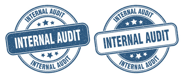 External audit stamp label round Royalty Free Vector Image