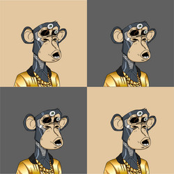 Bored ape nft collection image Royalty Free Vector Image