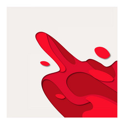 Abstract red blood papercut droplet Royalty Free Vector