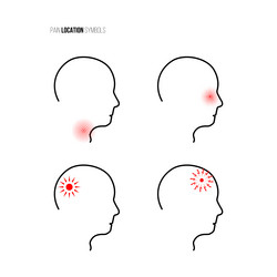 Pain red circle on transparent background aching Vector Image