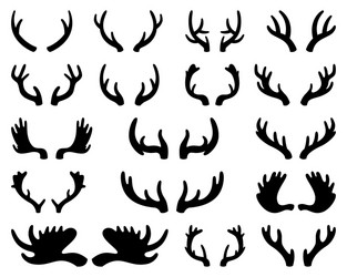 Animal horns sticker set Royalty Free Vector Image