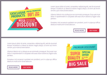 Set offer tariffs ui ux banner for web app Vector Image