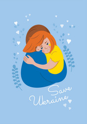 Support ukraine banner in flat style Royalty Free Vector