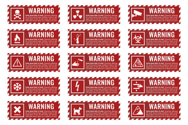 Warning danger signs attention banners Royalty Free Vector