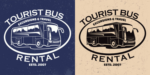 Bus travel company logo designs Royalty Free Vector Image