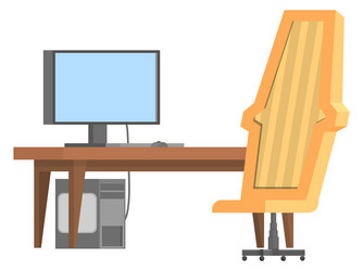 Fancy computer desk for gamer cybersport player Vector Image